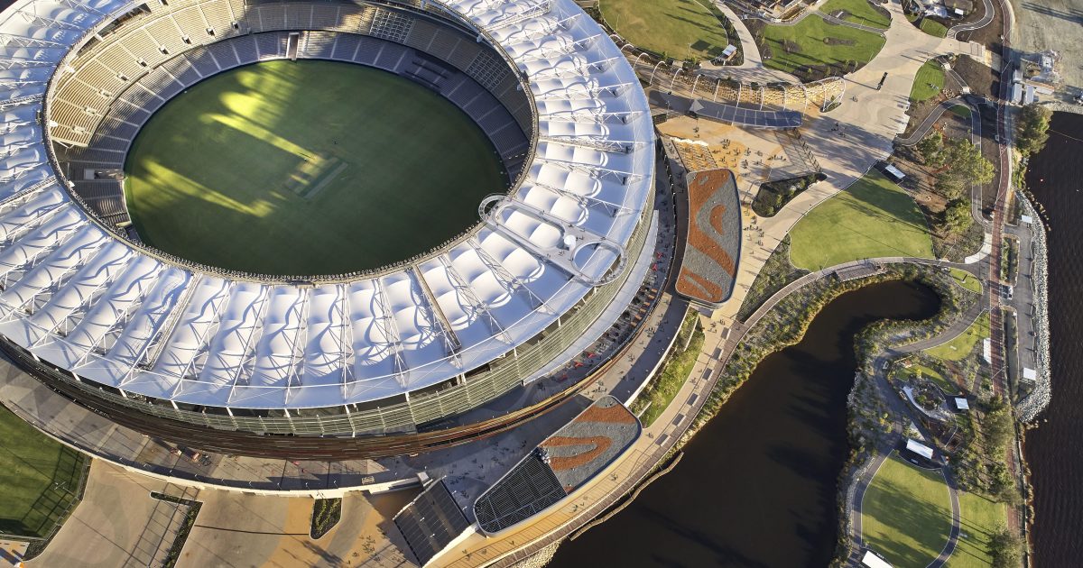 Hassell | Optus Stadium starts construction on ‘Ring-Pull’ viewing platform